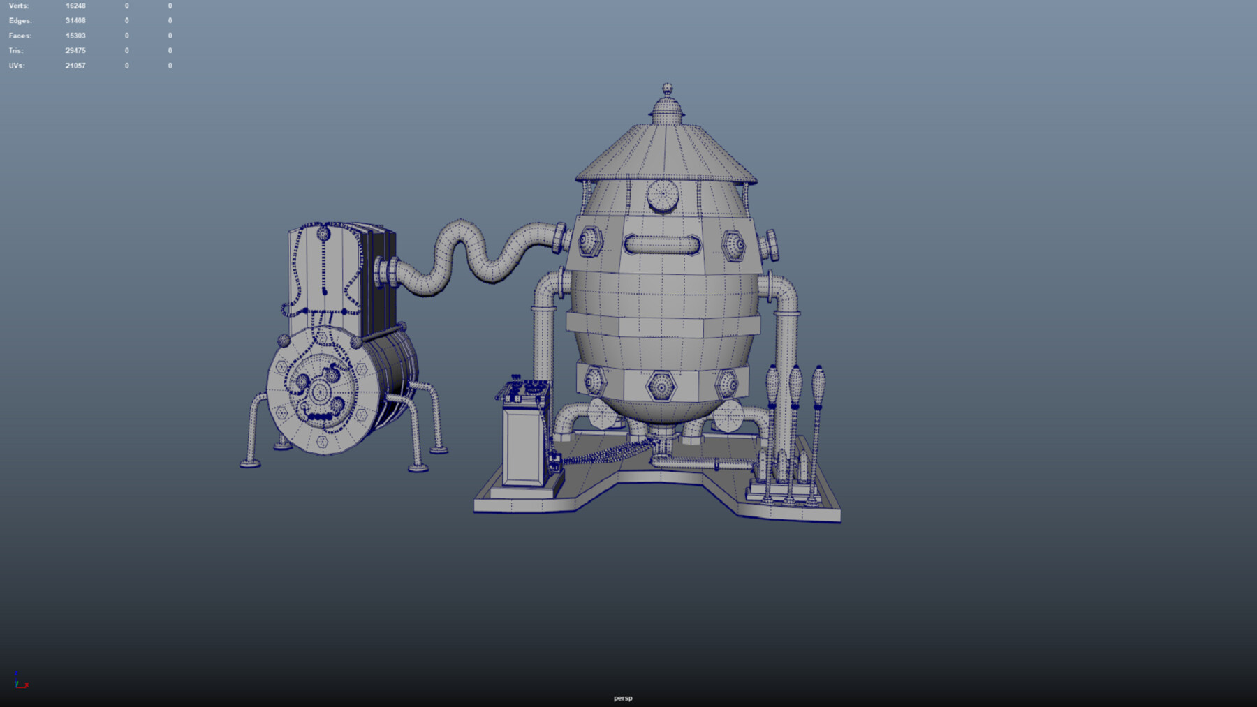 ArtStation - Stylized engine PBR low-poly 3D model | Resources