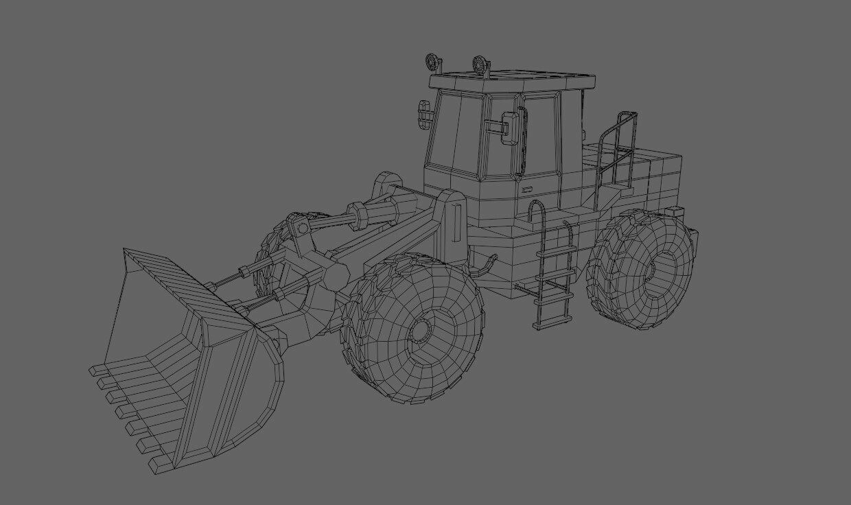 ArtStation - Tractor - Wheel Loader - Trator Low-poly 3D model | Game ...