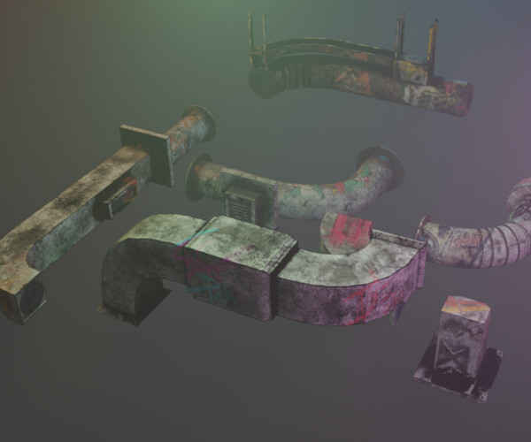 ArtStation - Cyberpunk Air Ducts Pack | Game Assets
