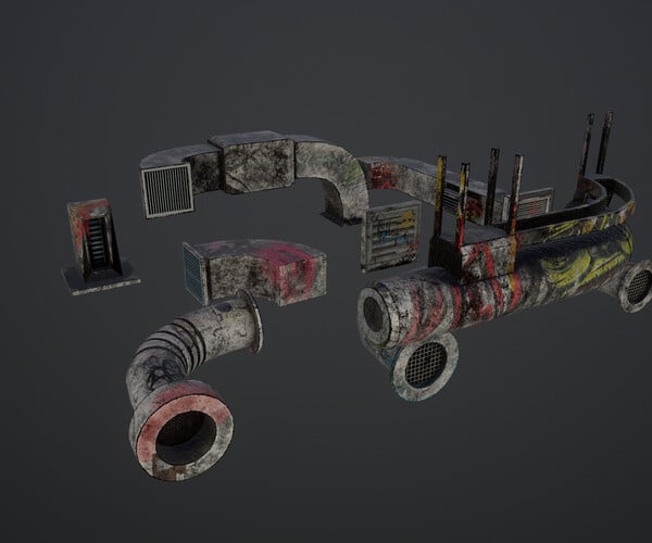 ArtStation - Cyberpunk Air Ducts Pack | Game Assets