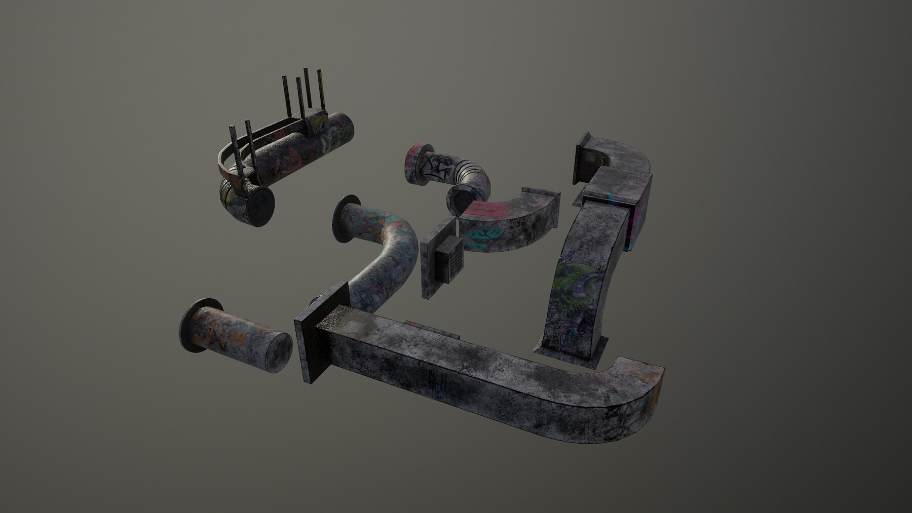 ArtStation - Cyberpunk Air Ducts Pack | Game Assets