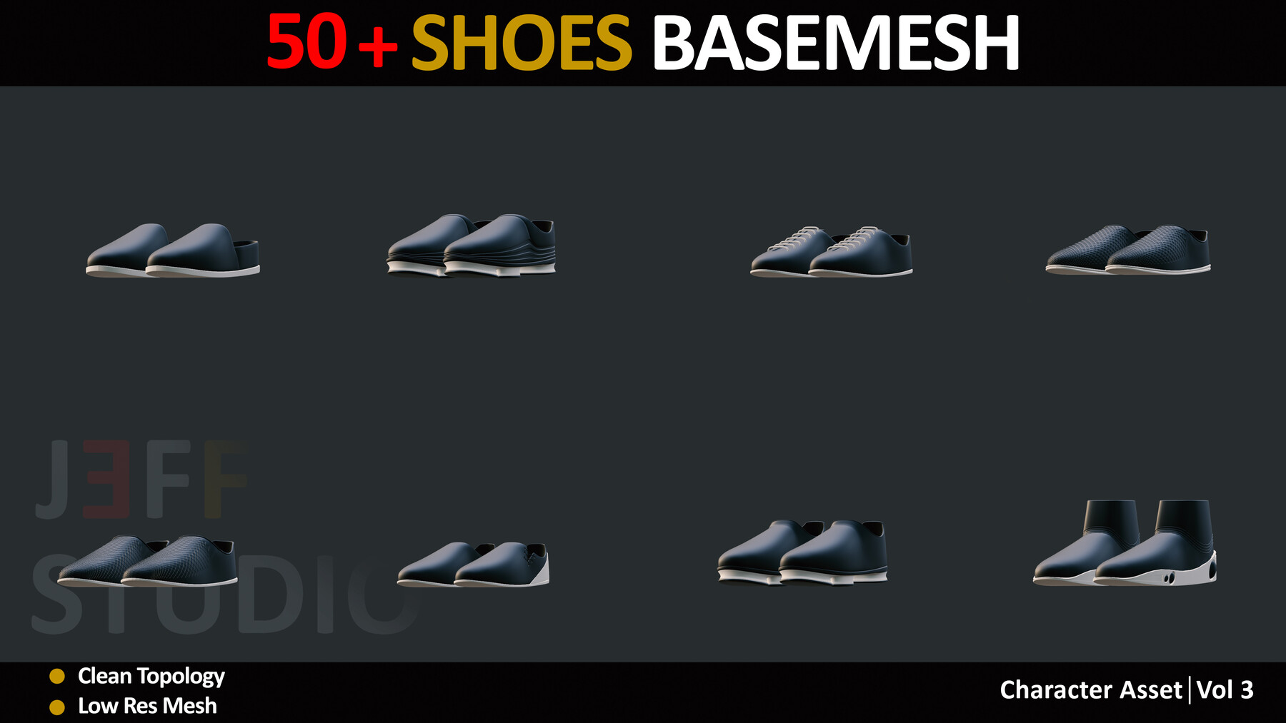 ArtStation - 50 + SHOES BASEMESH ( VOL 3 ) | Game Assets