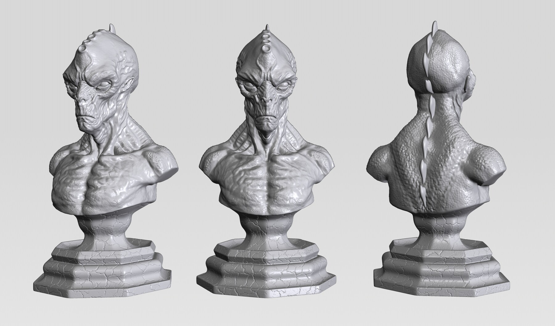 ArtStation - 3D printable bust of an alien creature | Resources