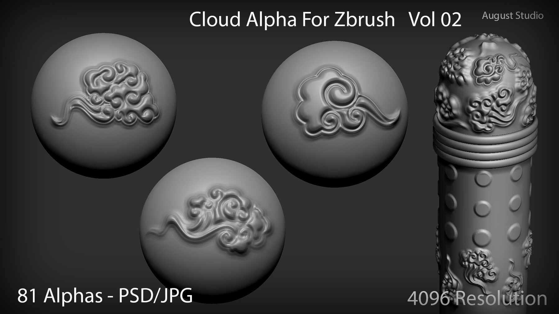 ArtStation - Cloud Alphas For Zbrush - Vol 02 | Brushes