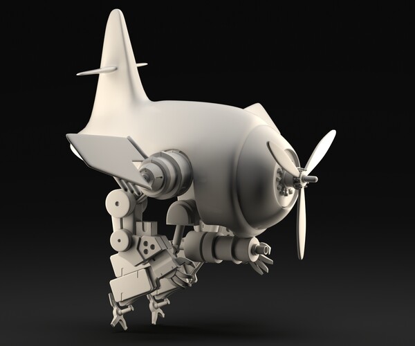 ArtStation - High Poly Conceptual Aircraft Engine Robot Base Mesh ...
