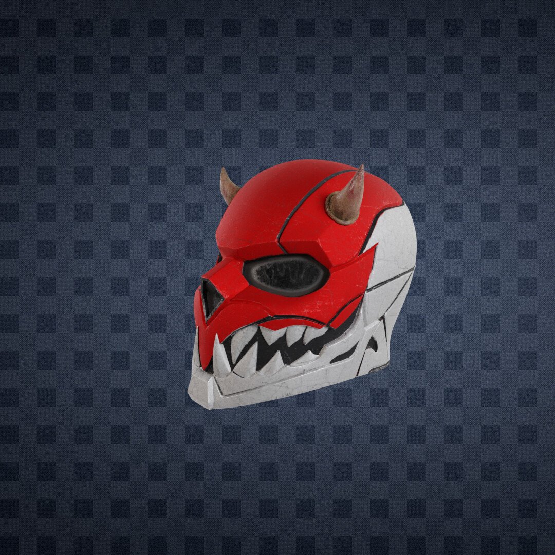 ArtStation - devil helmet sci fi Low-poly 3D model | Resources