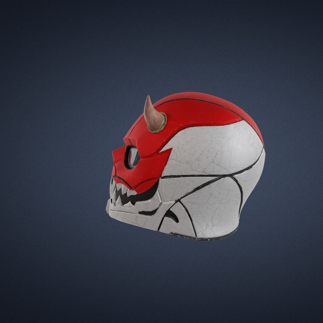ArtStation - devil helmet sci fi Low-poly 3D model | Resources