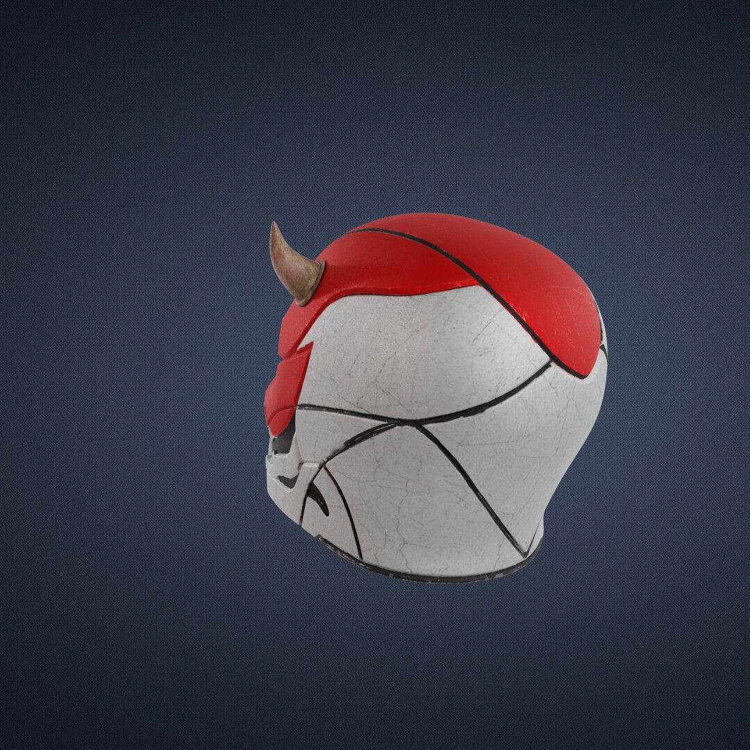 ArtStation - devil helmet sci fi Low-poly 3D model | Resources