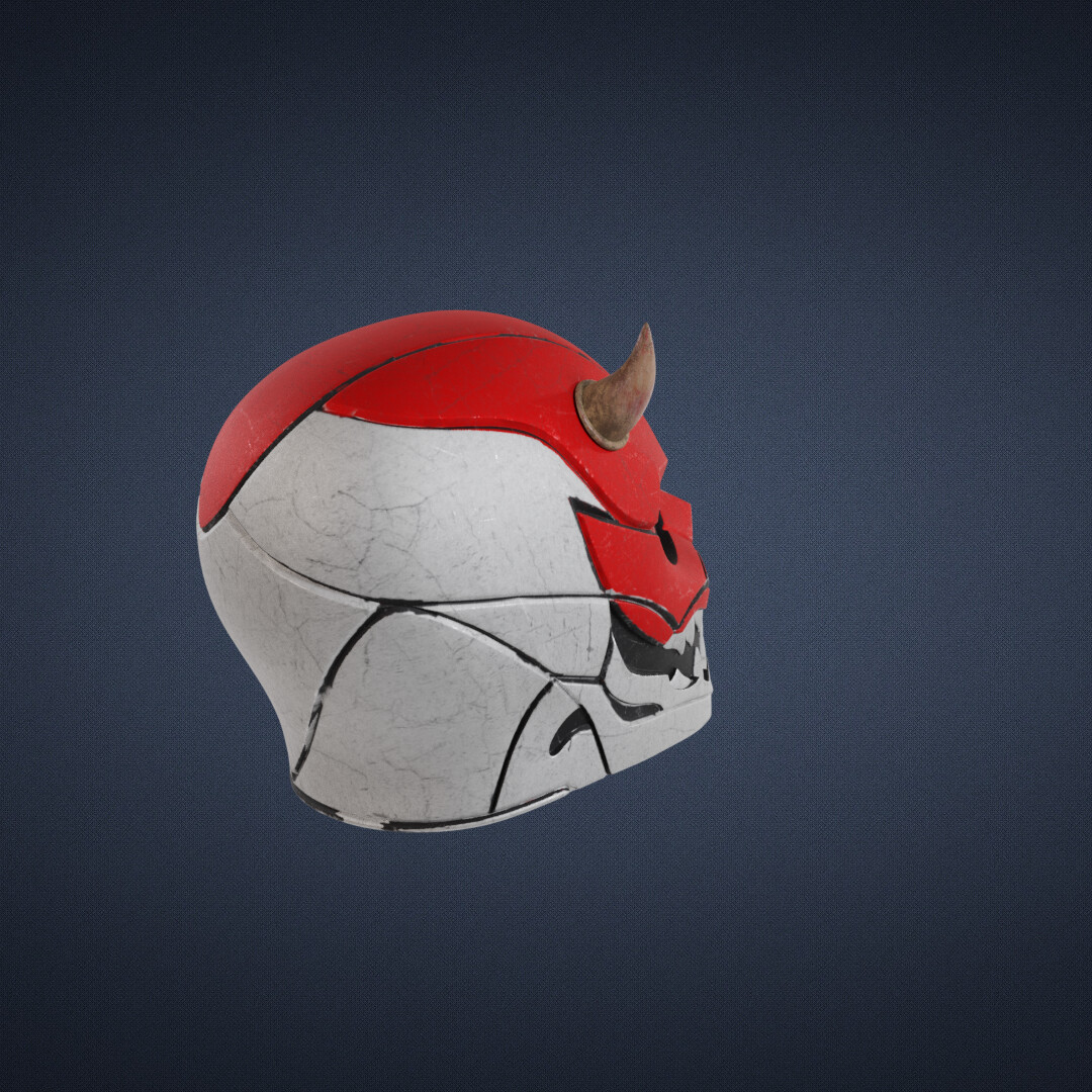 ArtStation - devil helmet sci fi Low-poly 3D model | Resources