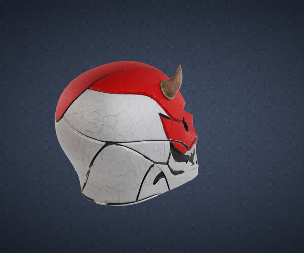 ArtStation - devil helmet sci fi Low-poly 3D model | Resources