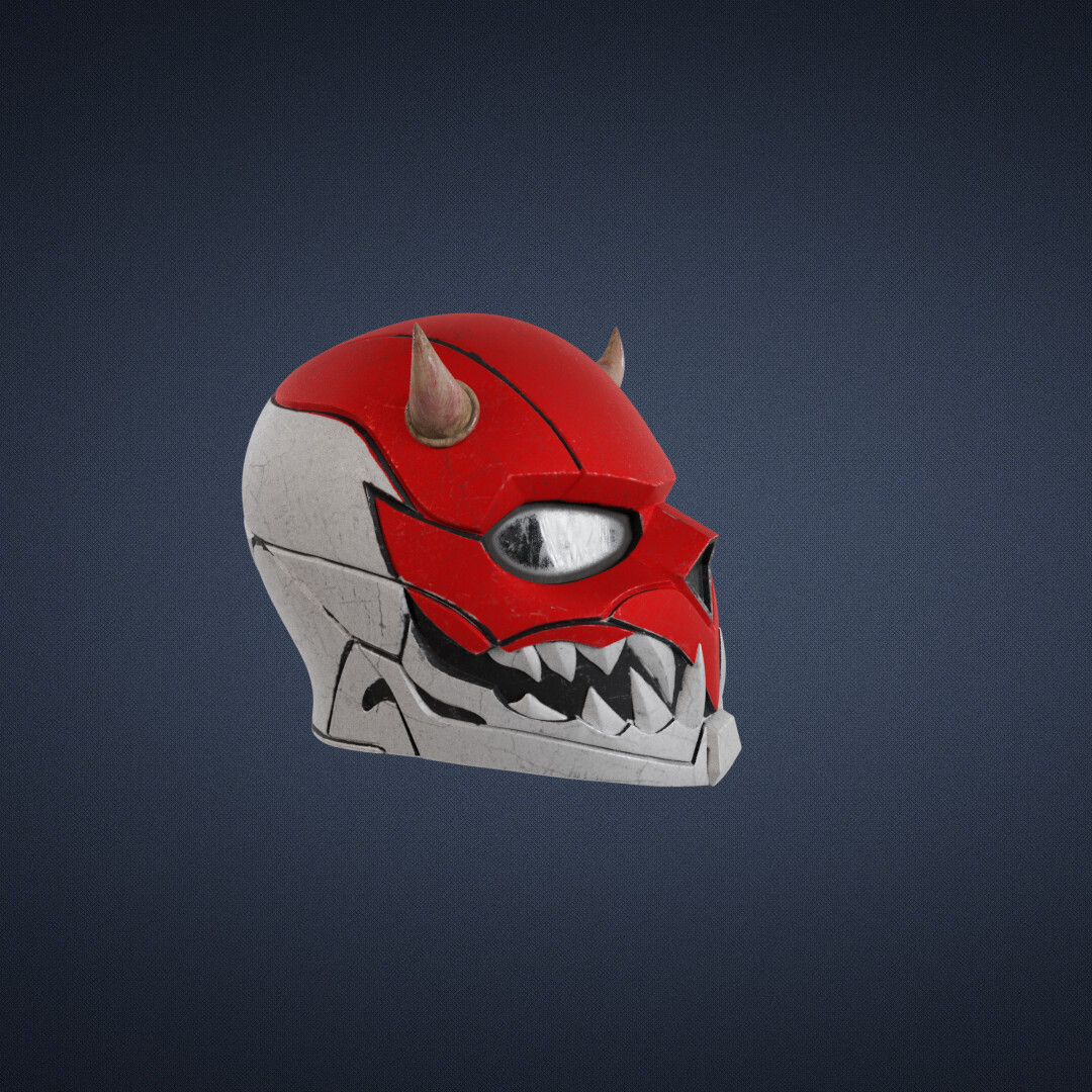 ArtStation - devil helmet sci fi Low-poly 3D model | Resources