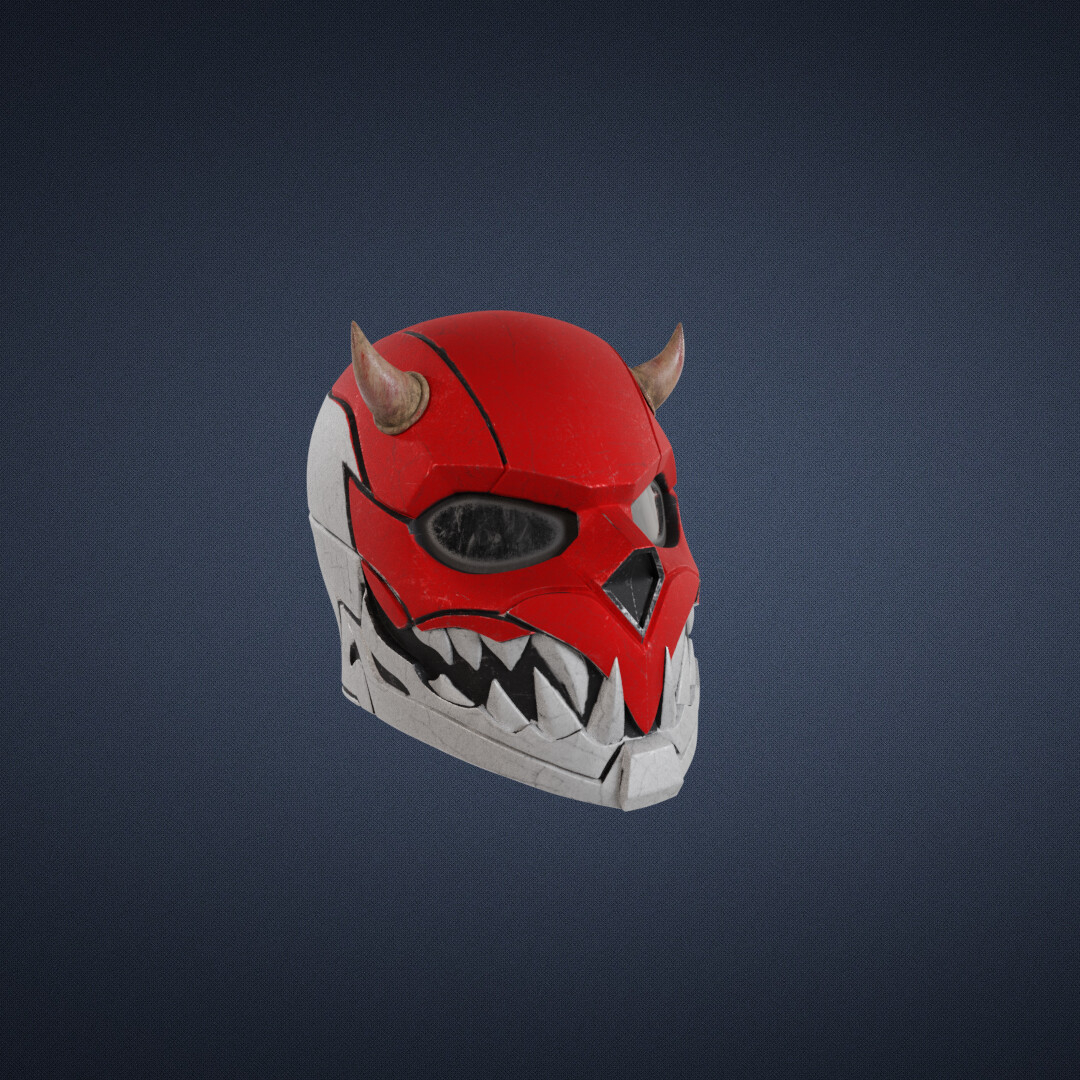 ArtStation - devil helmet sci fi Low-poly 3D model | Resources