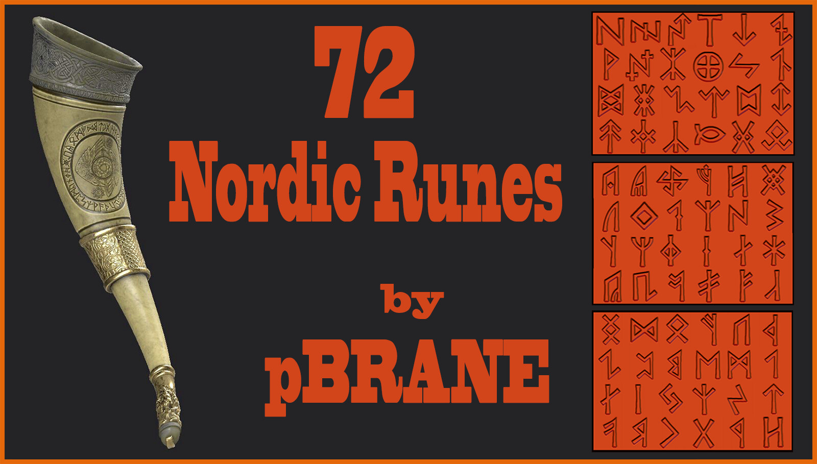 ArtStation - 72 Nordic Runes by pBRANE | Brushes