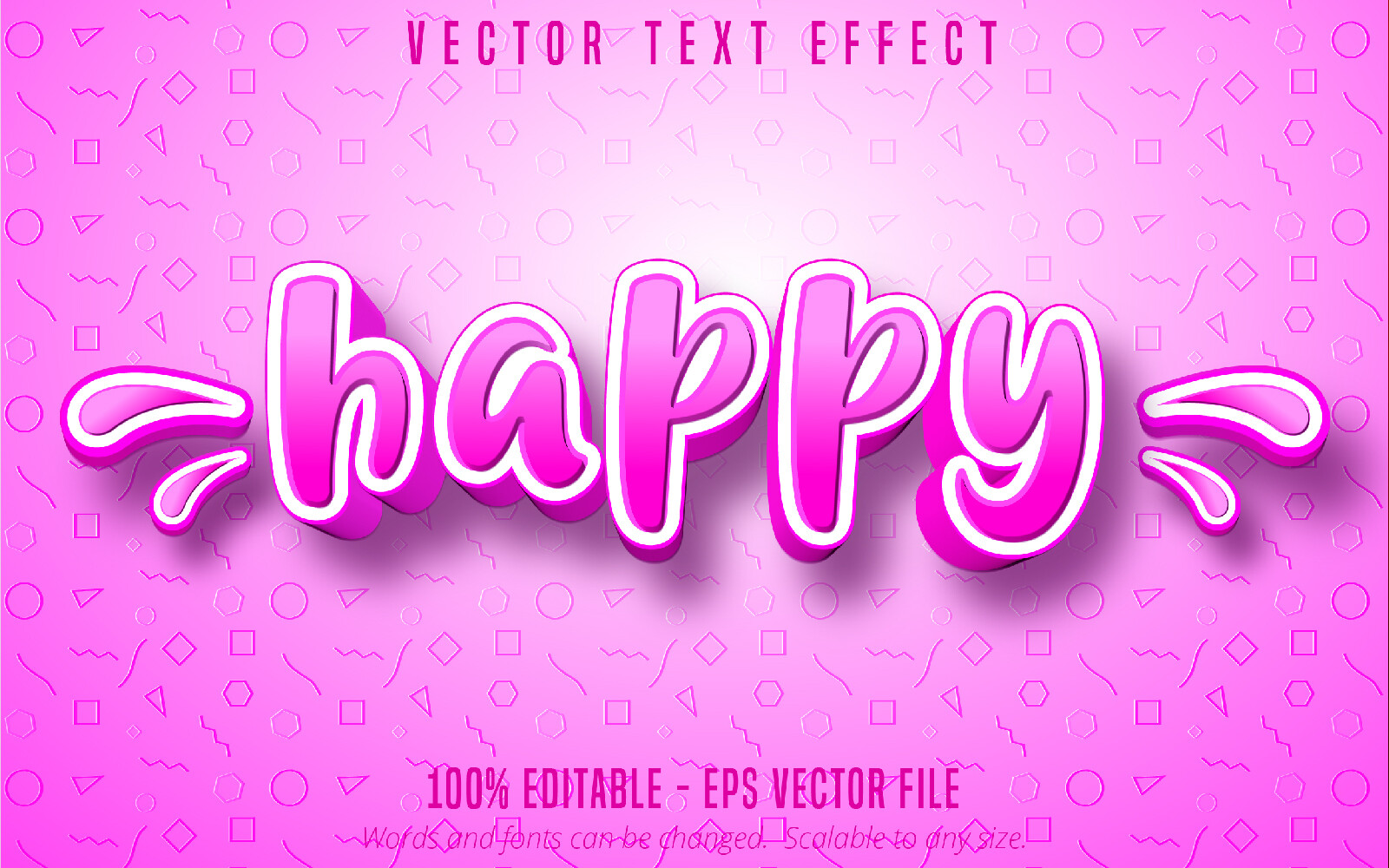 ArtStation - Happy text, cartoon style editable text effect | Artworks