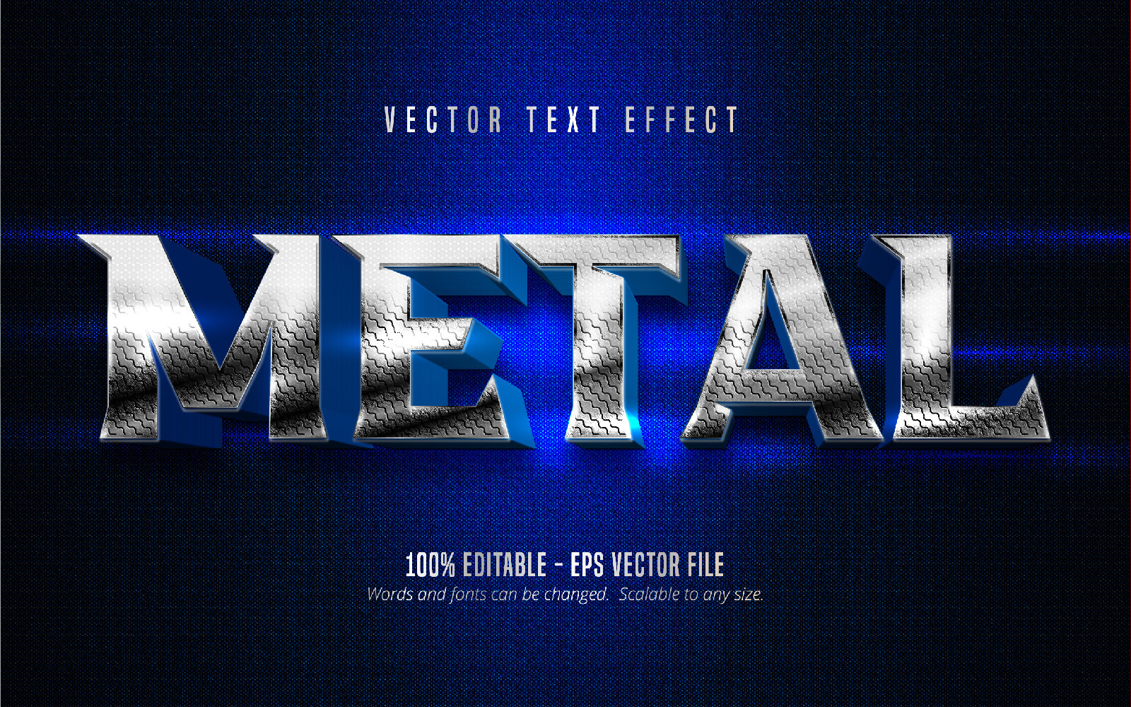 ArtStation - Metal text, metallic silver style editable text effect ...