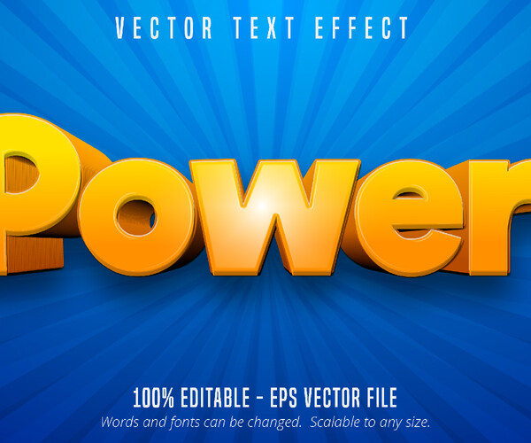 ArtStation - Power text, cartoon style editable text effect | Artworks
