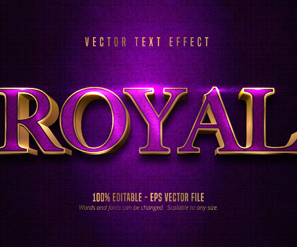 ArtStation - Royal text, purple color and shiny gold style editable ...