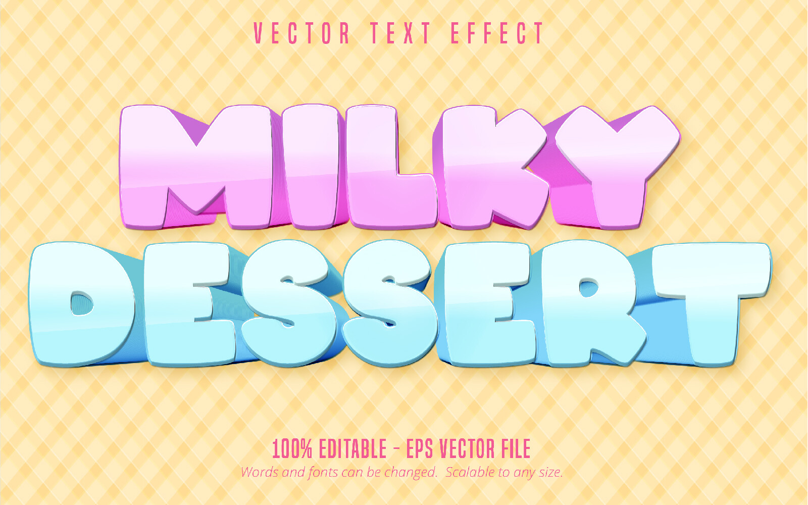 ArtStation - Milky dessert text, cartoon style editable text effect ...