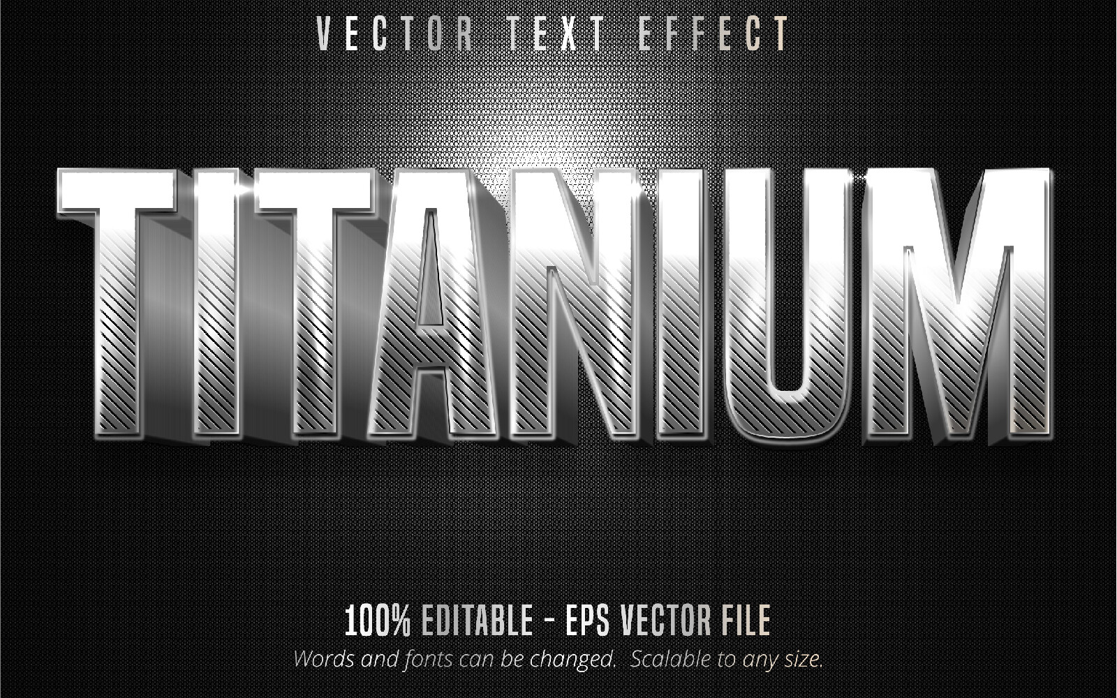 ArtStation - Titanium text, metallic silver style editable text effect | Artworks