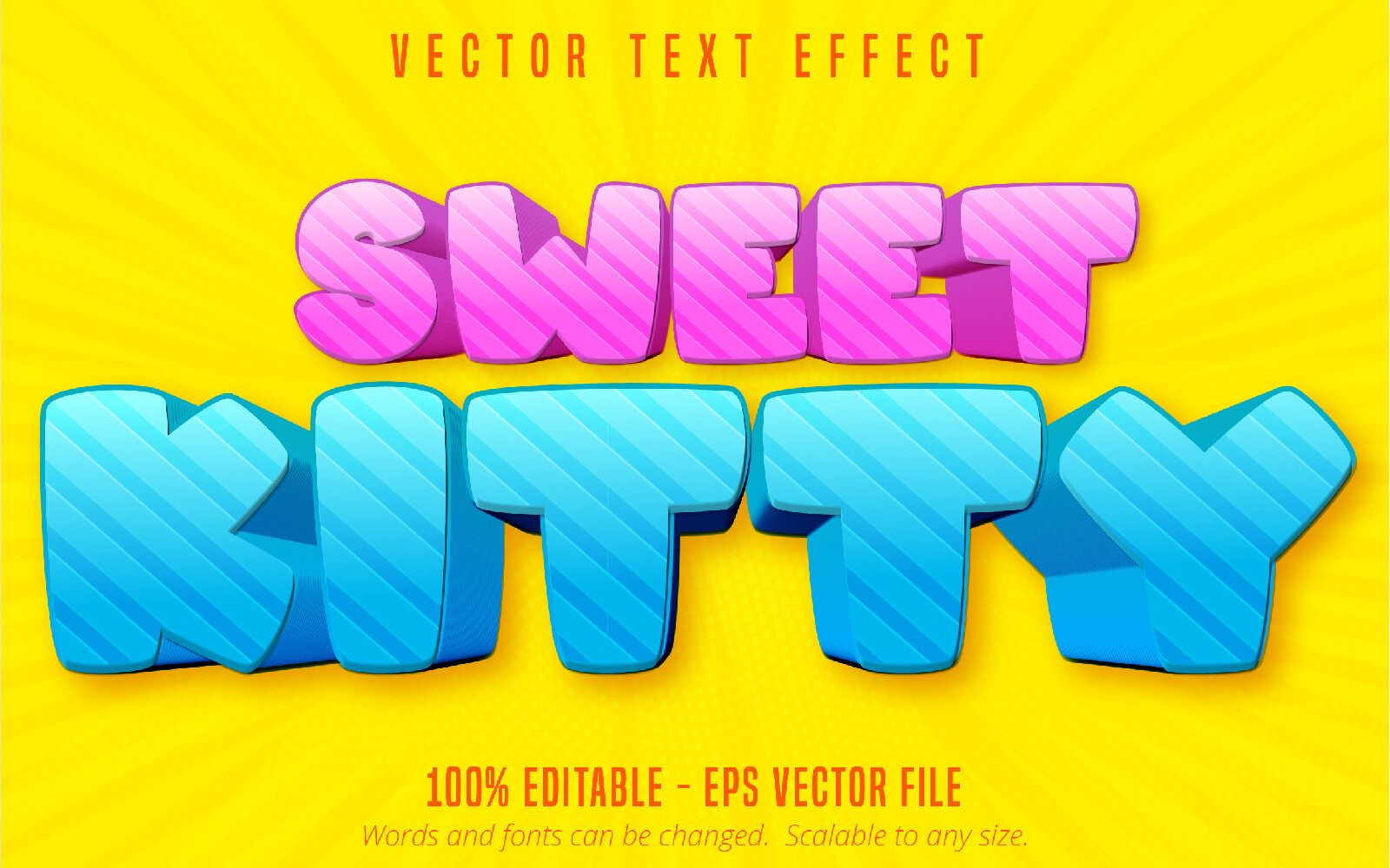 ArtStation - Sweet kitty text, cartoon style editable text effect ...
