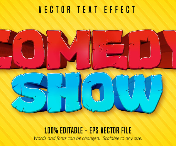 ArtStation - Comedy show text, comic style editable text effect | Artworks