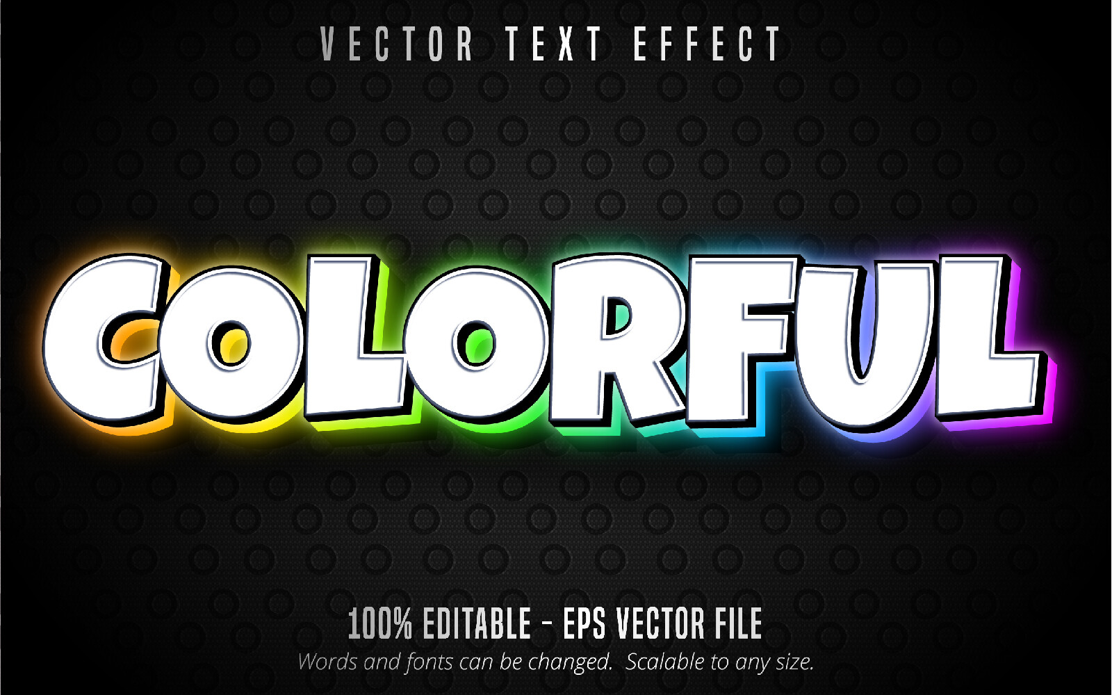 ArtStation - Colorful text, multicolor style editable text effect ...