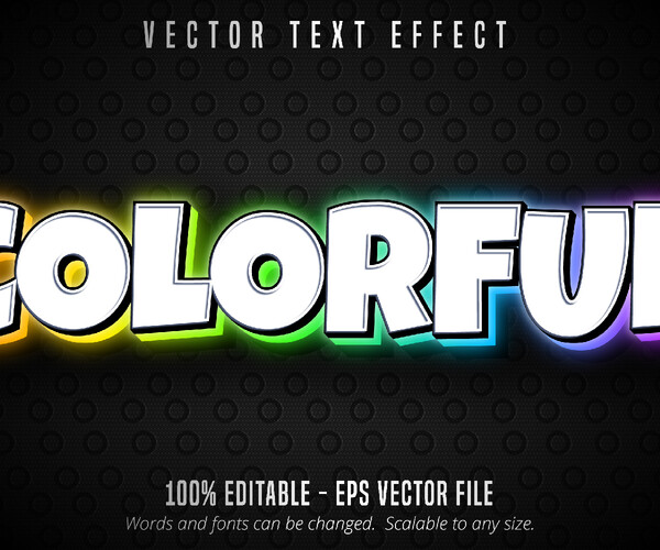 ArtStation - Colorful text, multicolor style editable text effect ...