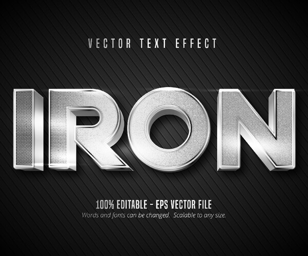 ArtStation - Iron text, silver color metallic style editable text ...