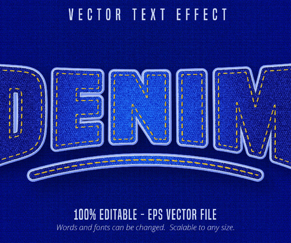 ArtStation - Denim text, realistic denim style editable text effect ...