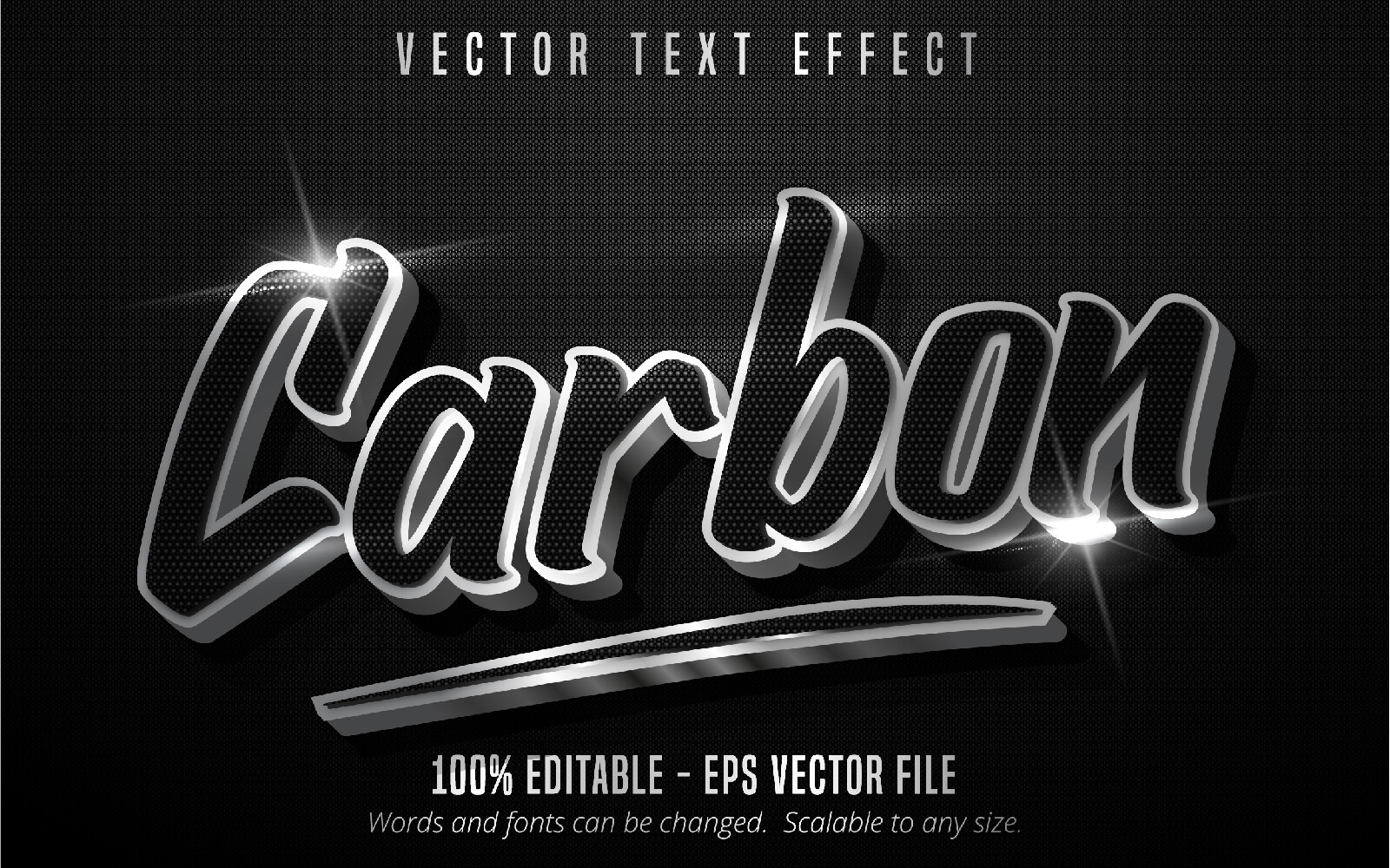 ArtStation - Carbon text, shiny silver style editable text effect ...