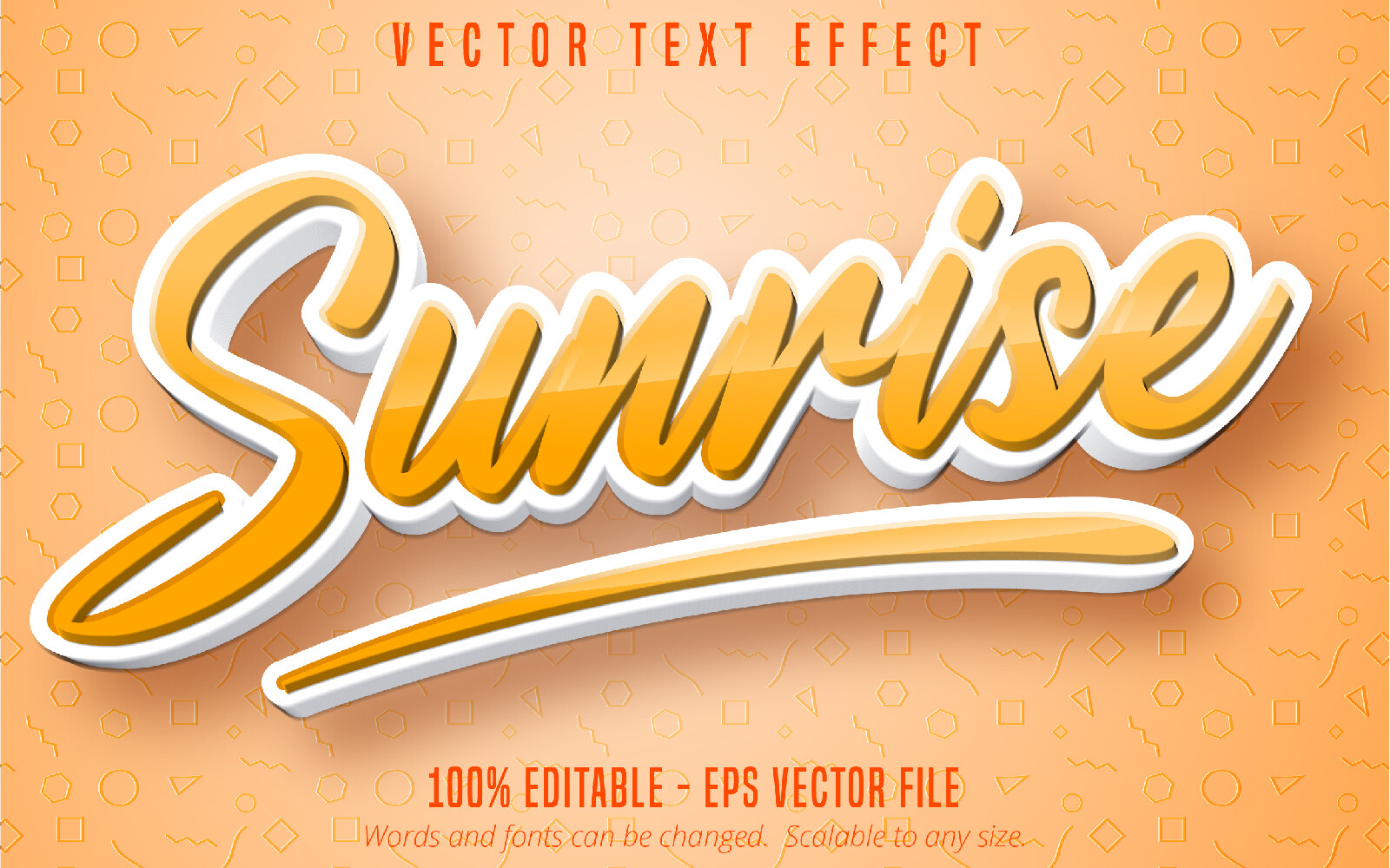 ArtStation - Sunrise text, cartoon style editable text effect | Artworks