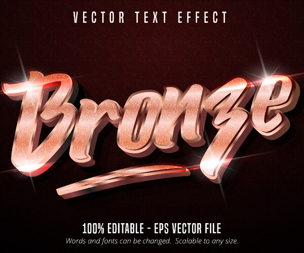 ArtStation - Bronze text, shiny metallic style editable text effect ...