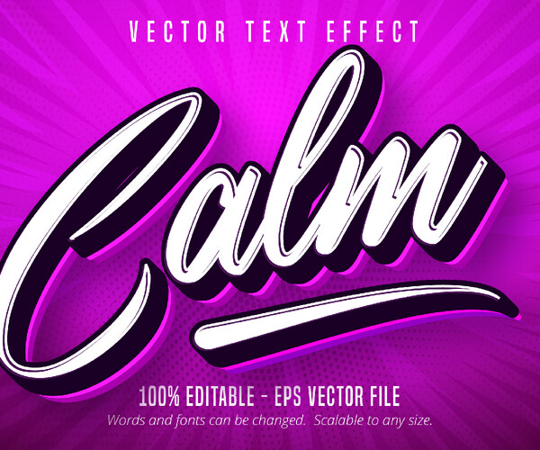 ArtStation - Calm text, pop art style editable text effect | Artworks