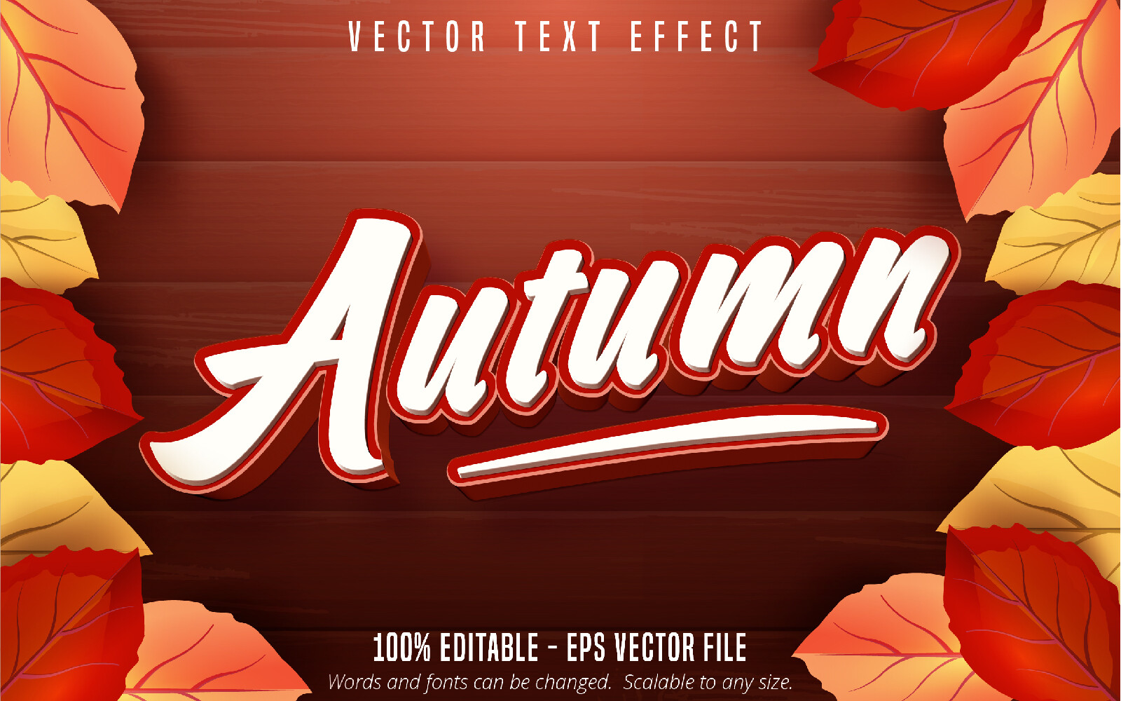 ArtStation - Autumn text, autumn style editable text effect on wooden ...
