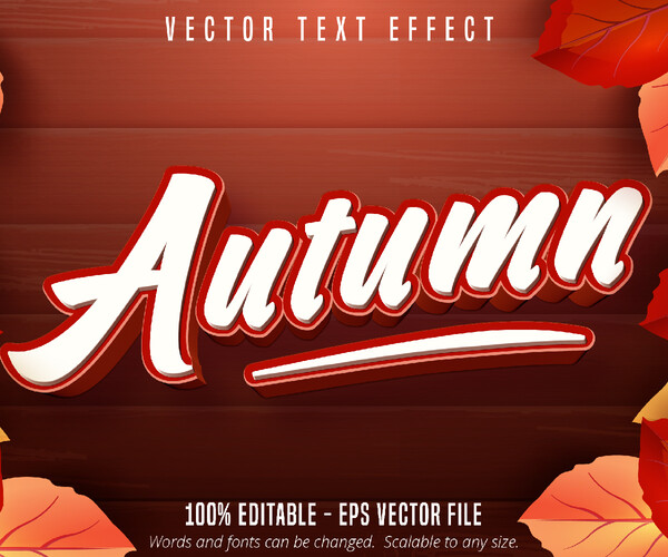 ArtStation - Autumn text, autumn style editable text effect on wooden ...