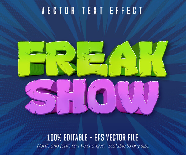 ArtStation - Freak show text, comic style editable text effect | Artworks