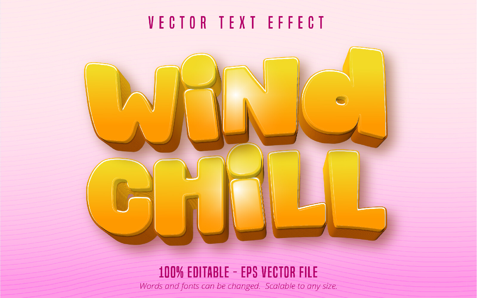 ArtStation - Wind chill text, cartoon style editable text effect | Artworks