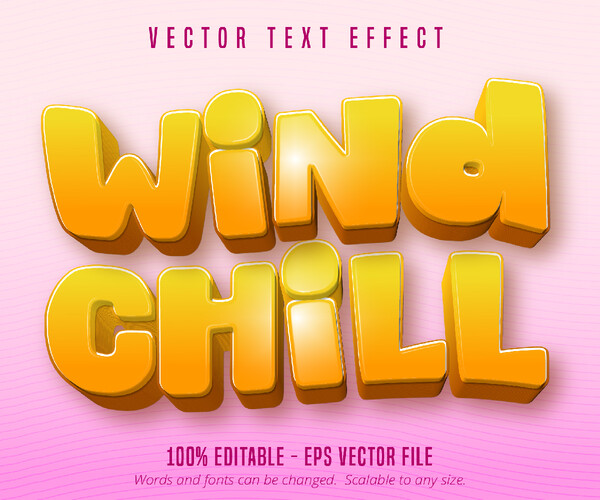 ArtStation - Wind chill text, cartoon style editable text effect | Artworks