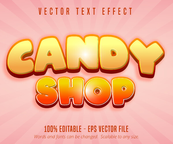 ArtStation - Candy shop text, game style editable text effect | Artworks