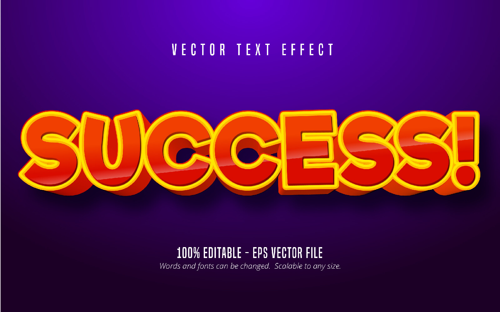 ArtStation - Success text, comic style editable text effect | Artworks
