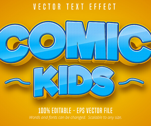 ArtStation - Comic kids text, comic style editable text effect | Artworks