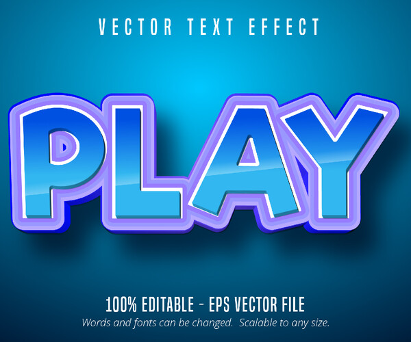 ArtStation - Play text effect, editable font style | Artworks