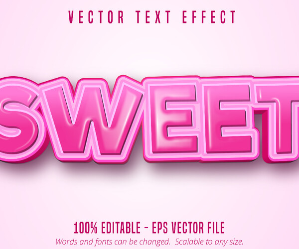 ArtStation - Sweet text, cartoon style editable text effect | Artworks