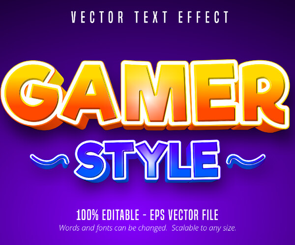 ArtStation - Gamer style text, game style editable text effect | Artworks