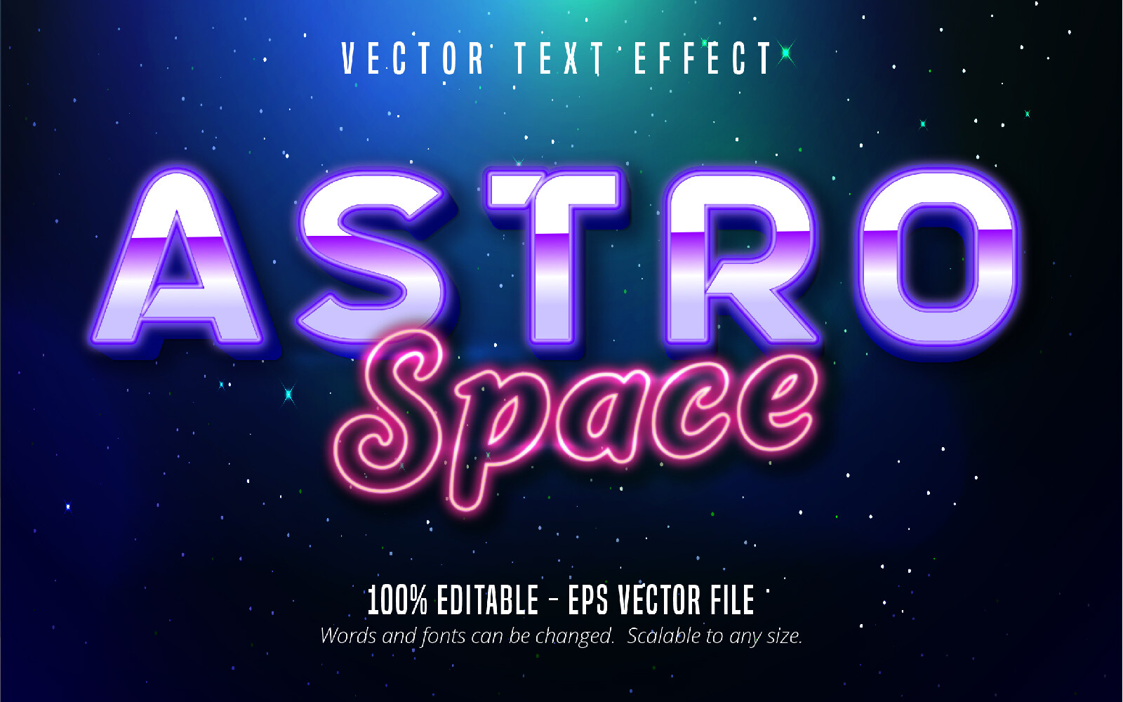 ArtStation - Astro space text, neon style editable text effect | Artworks
