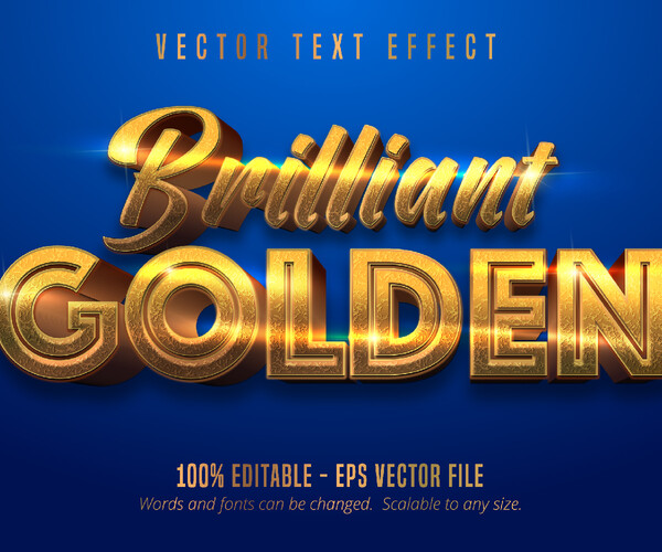 ArtStation - Brilliant golden text, shiny gold style editable text ...