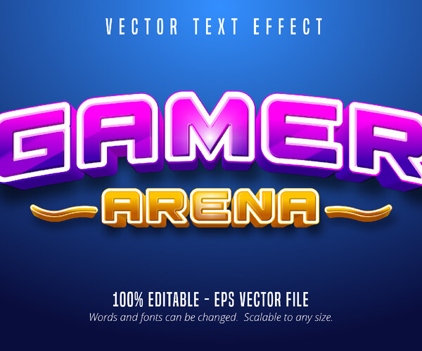 ArtStation - Gamer arena text, game style editable text effect | Artworks