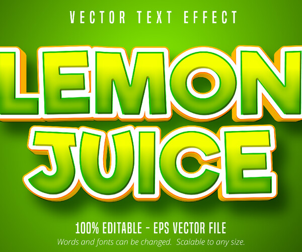 ArtStation - Lemon juice text, green editable text effect | Artworks