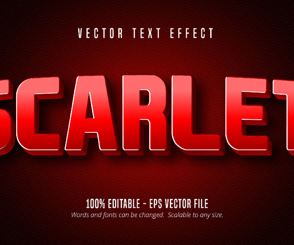 ArtStation - Scarlet text, red color editable text effect | Artworks