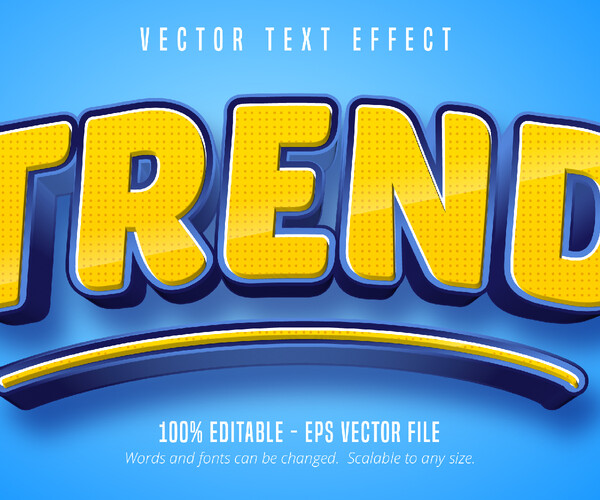 ArtStation - Trend text, cartoon style editable text effect | Artworks